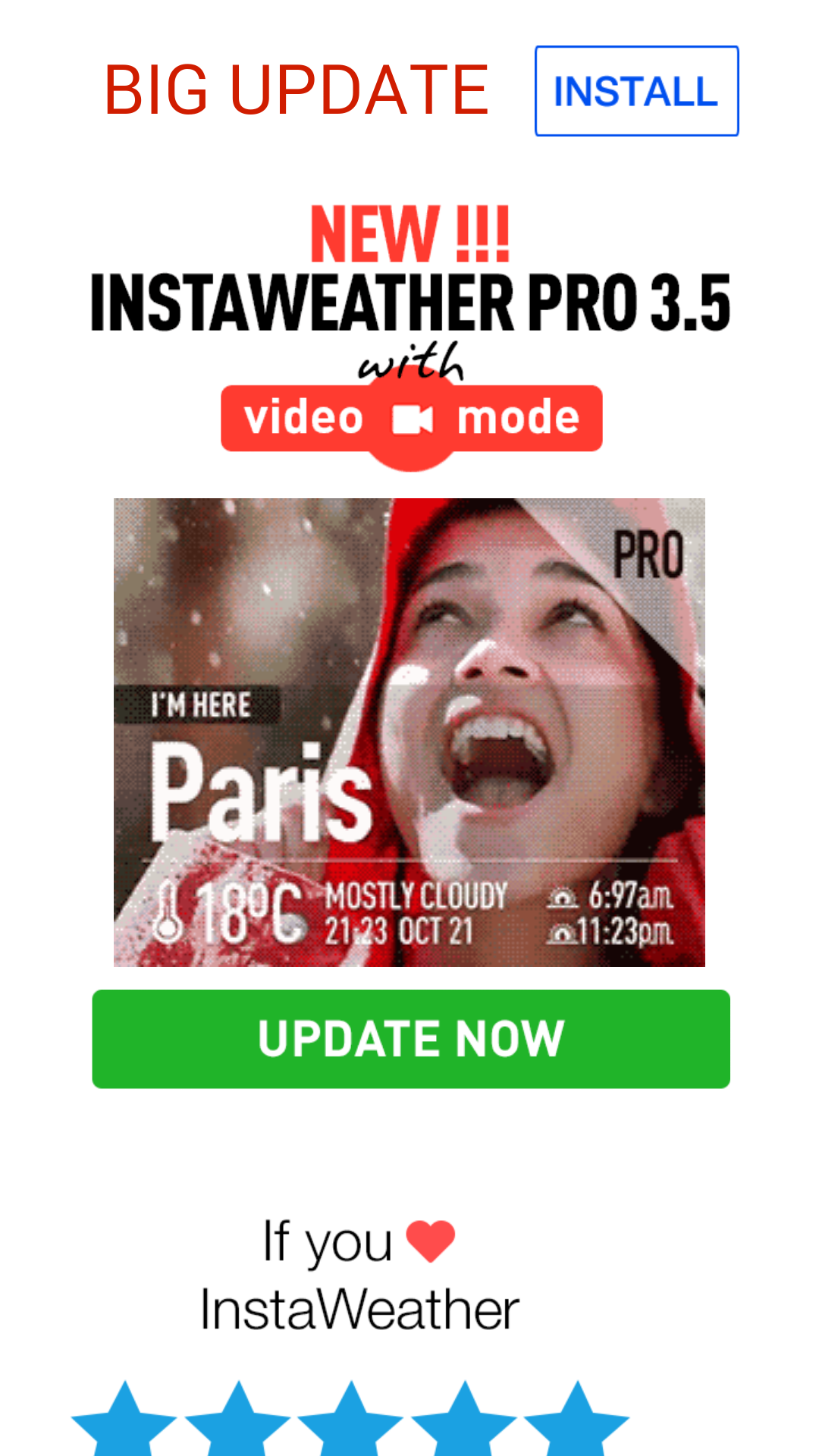 InstaWeather Pro nu ook met video - AfterDawn