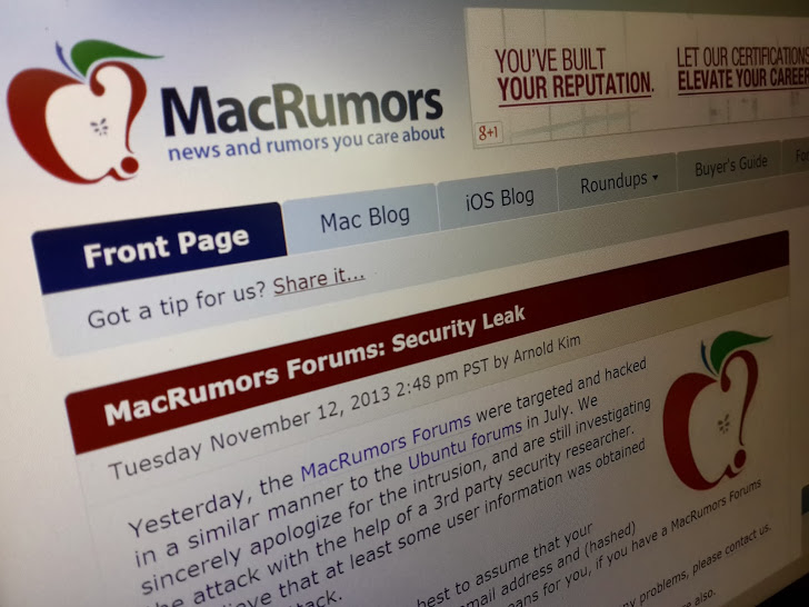 MacRumors forum hacked and nearly a million accounts compromised, but ...