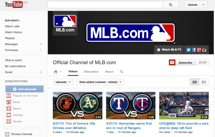 MLB now to stream archived and live games, clips via YouTube - AfterDawn