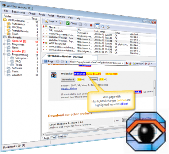 De toonaangevende websitemonitorsoftware WebSite-Watcher nu ook met een ...